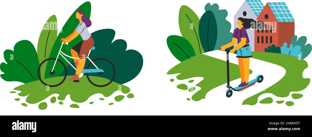 Eco Friendly Transportation Methods vector Stock Vector Image & Art - Alamy