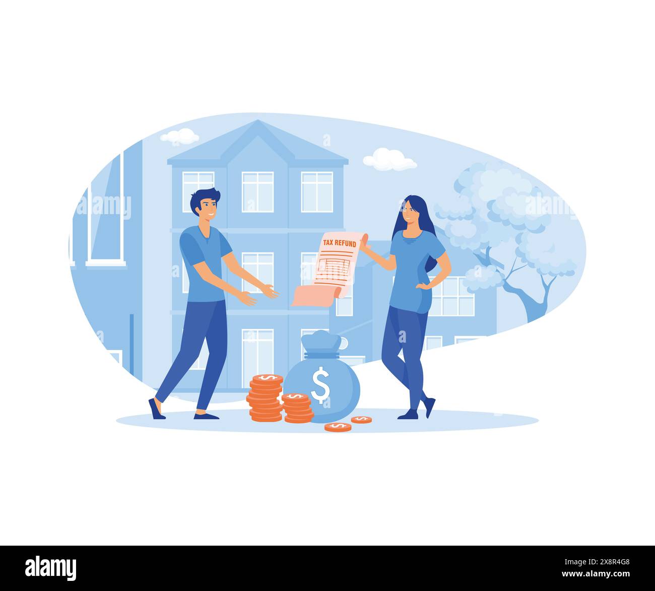 Tax return, submit tax document, tax form no text. flat vector modern ...