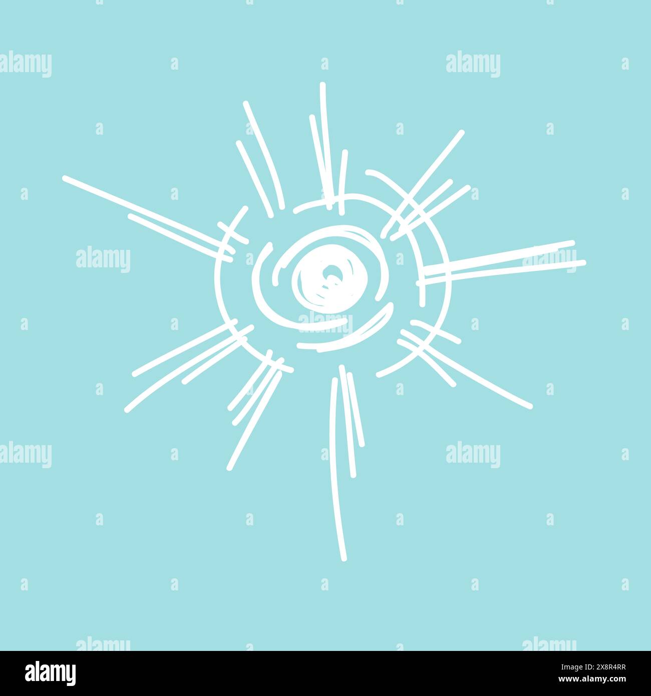 Sun symbol. Radial old fun spark ball shape, cosmic burst or ...