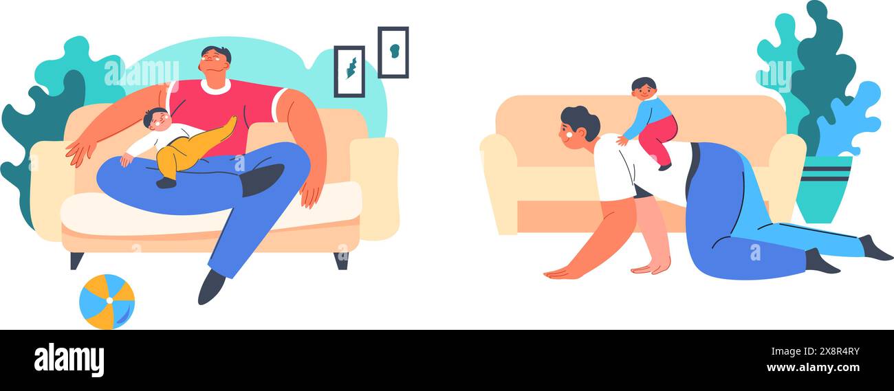 a Father Caring for Newborn Baby Stock Vector Image & Art - Alamy