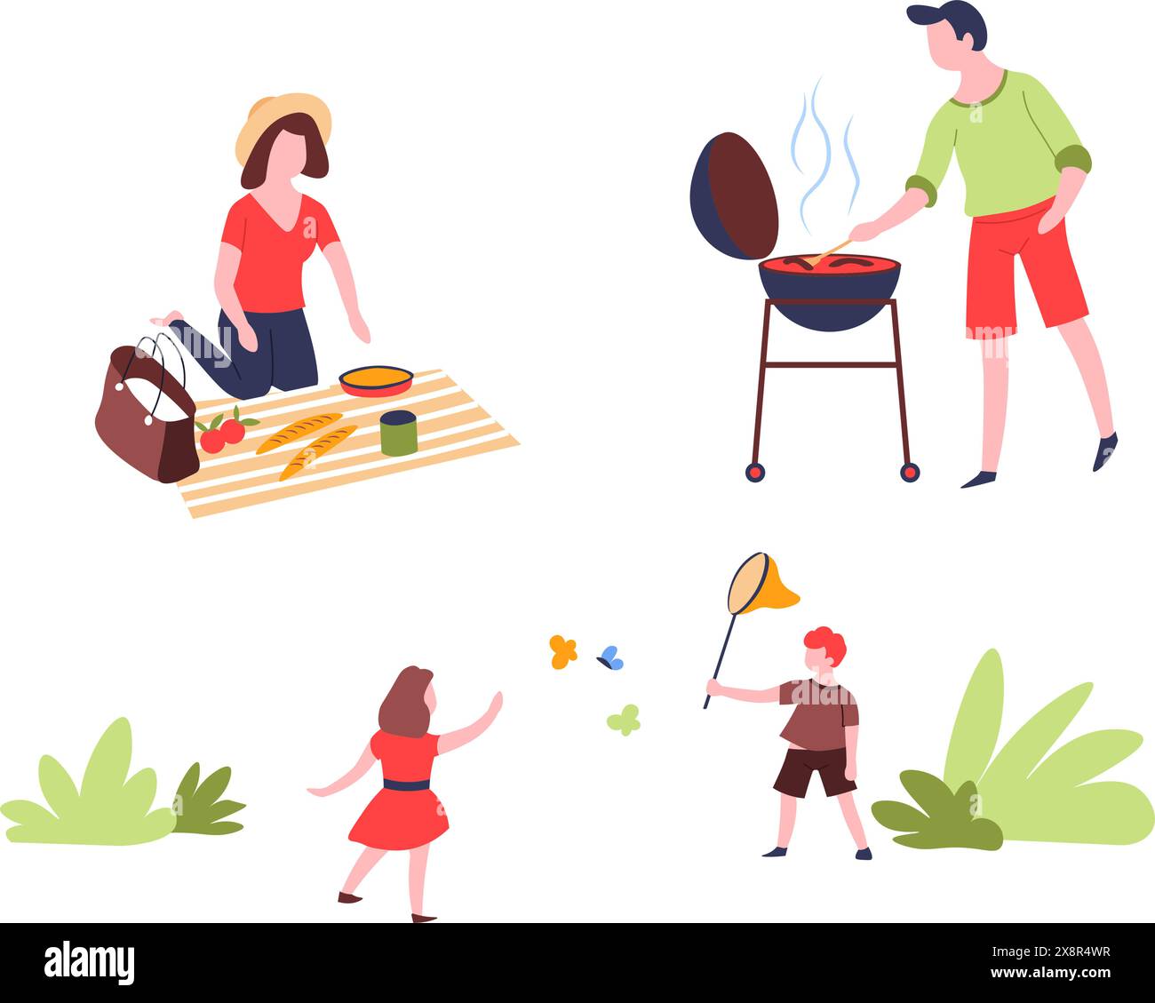 Family bonding outdoor fun Stock Vector Images - Alamy