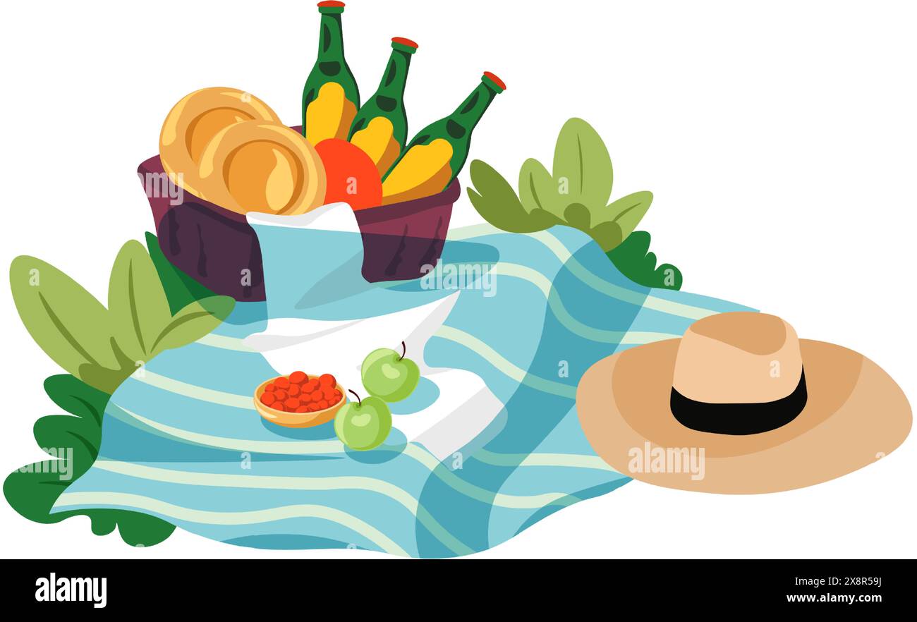 Picnic blanket clipart Stock Vector Images - Alamy