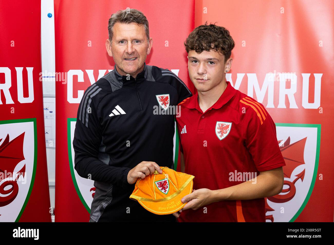 ACHNAS, CYPRUS - 26TH MAY 2024: Cruz Allen cap presentation. Cymru u17 ...
