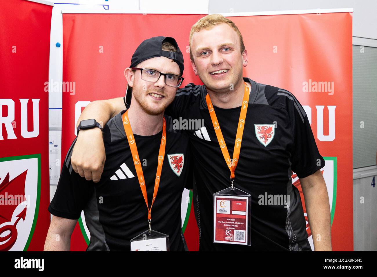 ACHNAS, CYPRUS - 26TH MAY 2024: Lewis Mitchell & Callum Ellis Cymru u17 ...