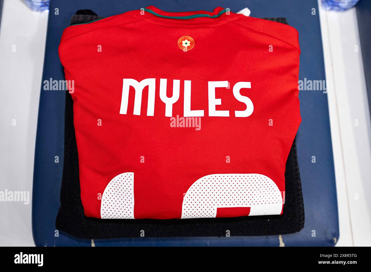 ACHNAS, CYPRUS - 26TH MAY 2024: Elliot Myles shirt. Cymru u17 v Croatia ...