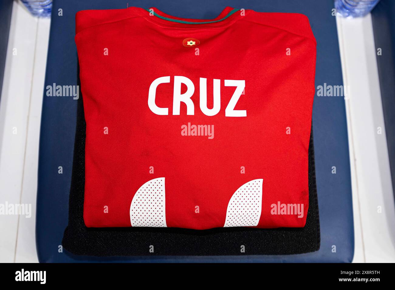 ACHNAS, CYPRUS - 26TH MAY 2024: Cruz Allen shirt. Cymru u17 v Croatia ...