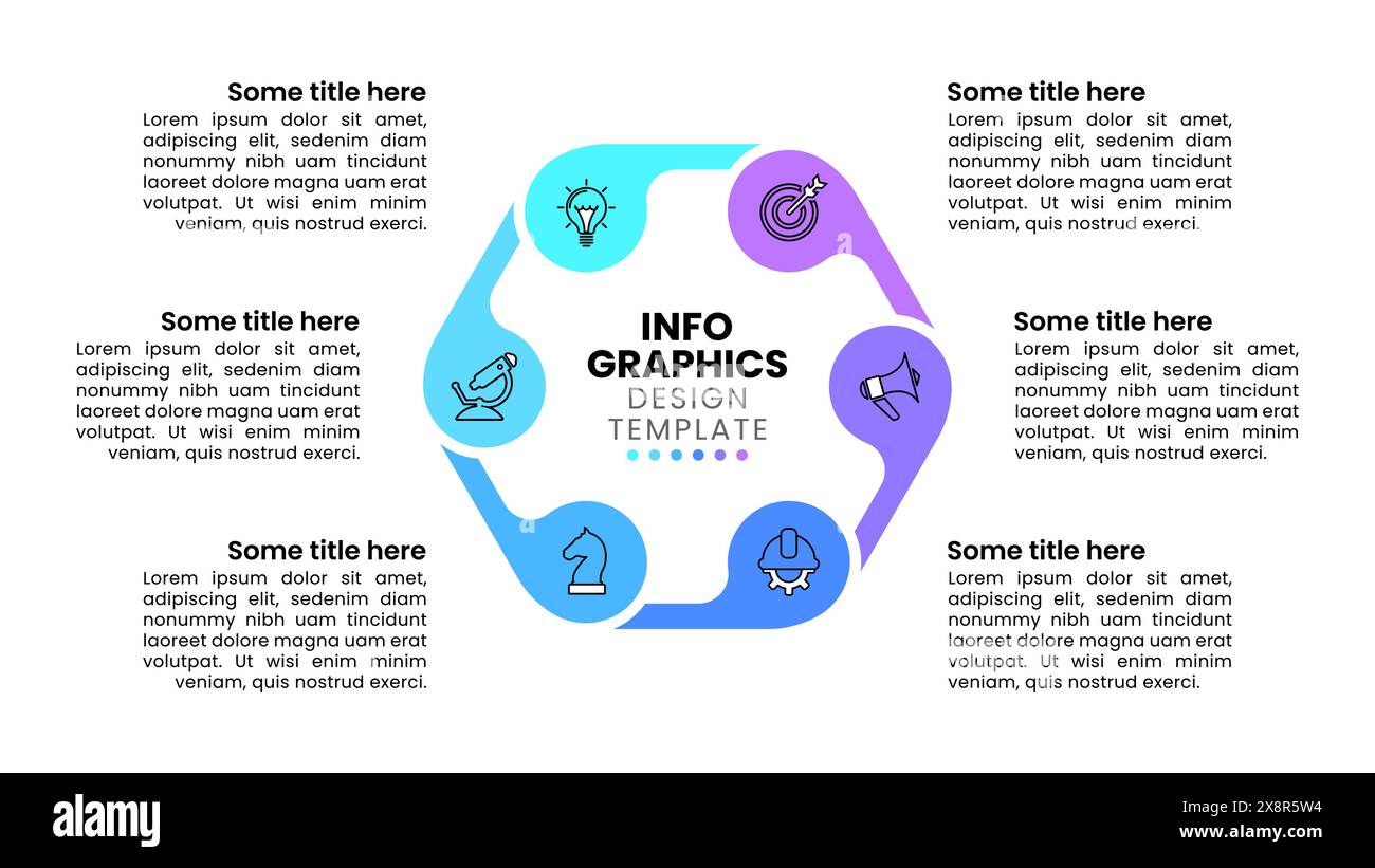 Infographic template with icons and 6 options or steps. Hexagon. Can be ...