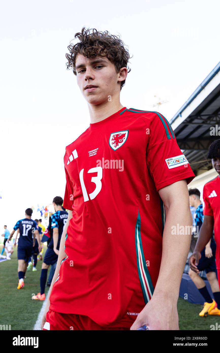 ACHNAS, CYPRUS - 26TH MAY 2024: Louis Griffiths ahead of kick off ...