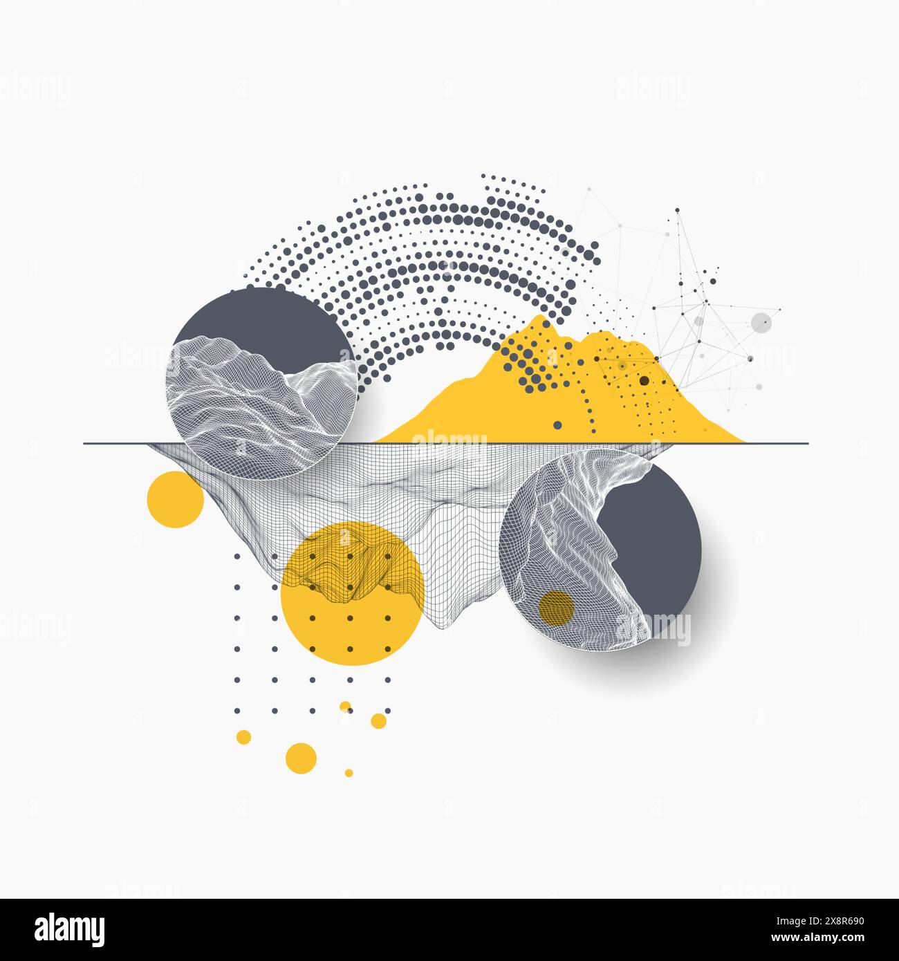 Trendy abstract wireframe background. Modern science or technology art ...