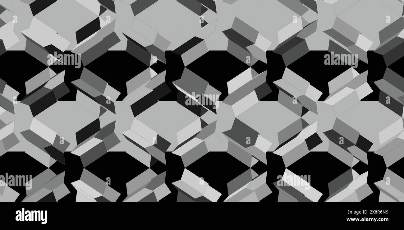 3D Dark Geometric Seamless Pattern. Flat Vector illustration ...