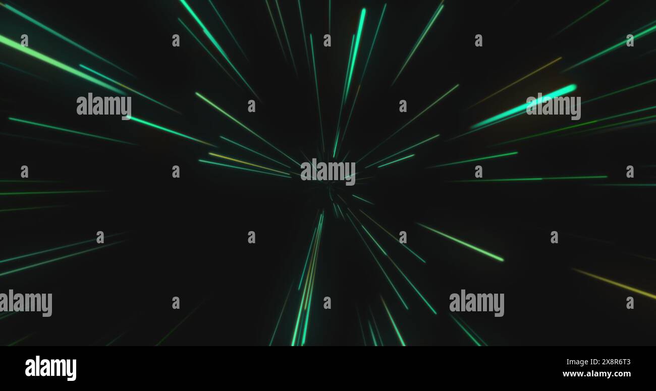 Image of green light trails moving on seamless loop Stock Photo - Alamy