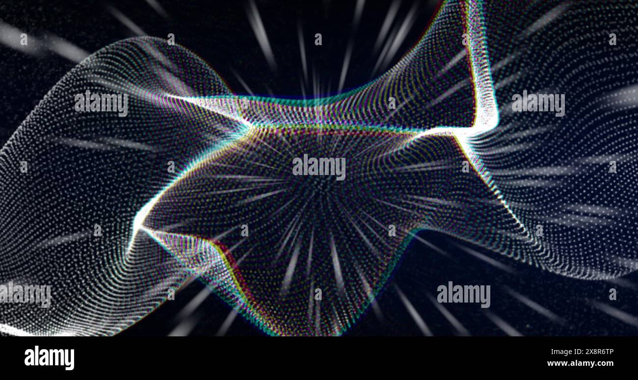 Image of neon pattern over glowing mesh moving on seamless loop Stock ...