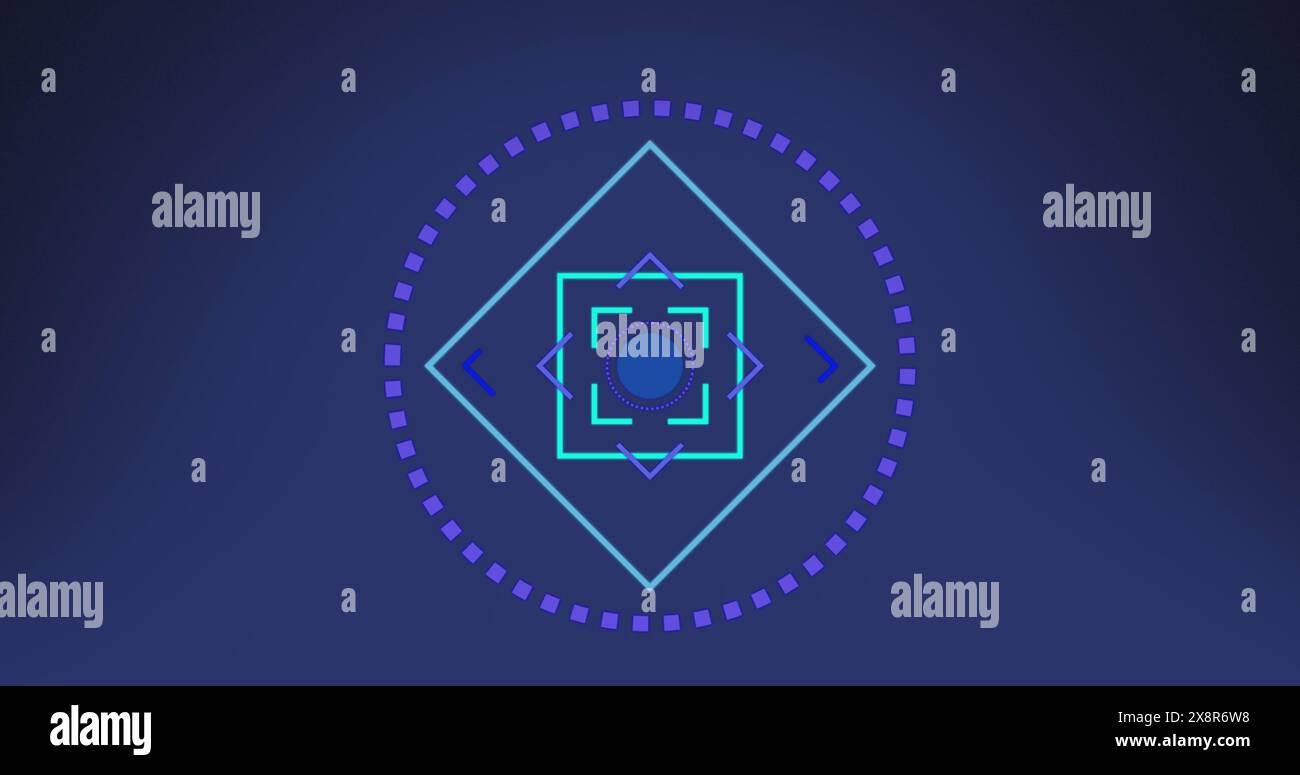 Image of scope scanning with markers on blue background Stock Photo - Alamy