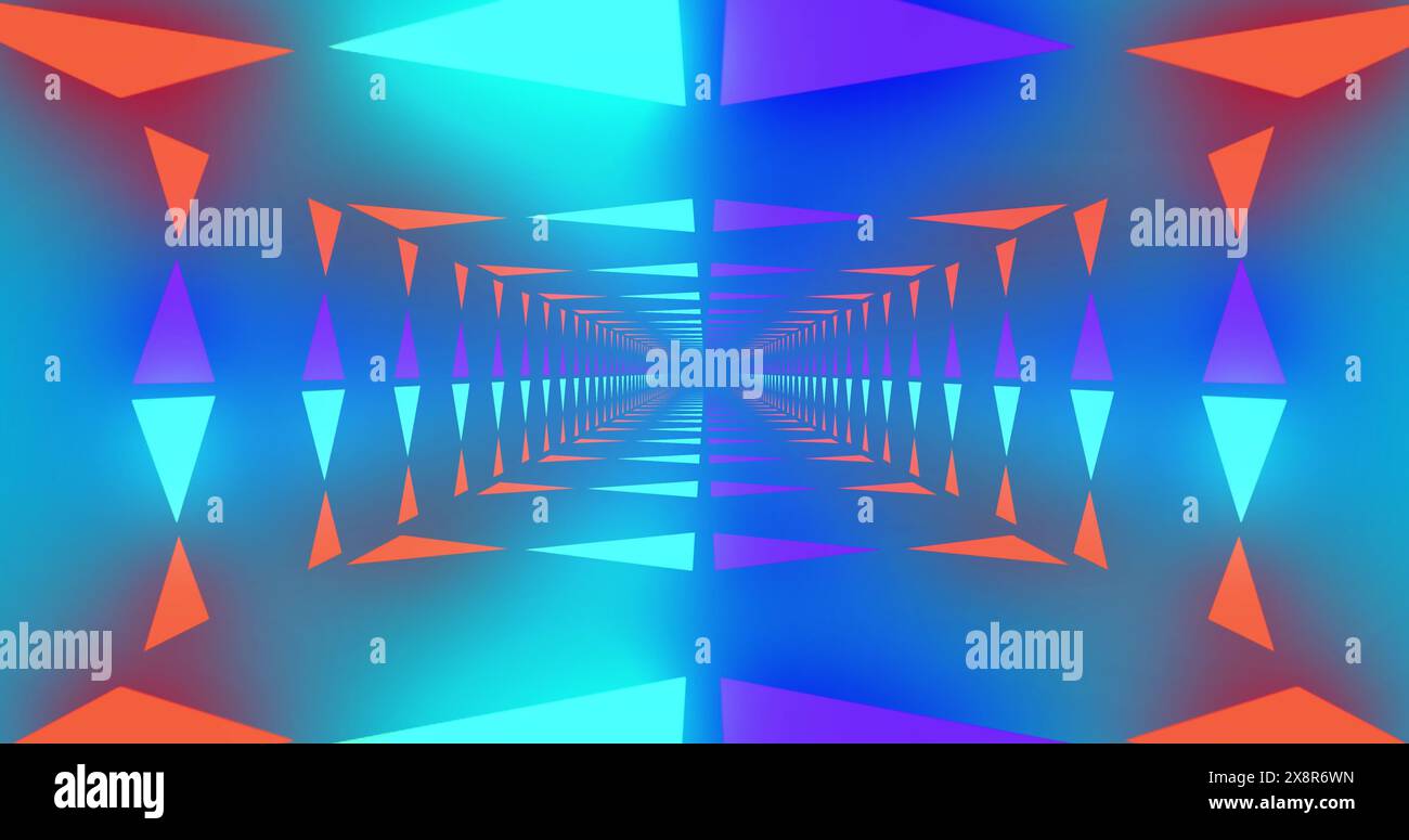 Image of neon orange and blue pattern on blue background Stock Photo ...