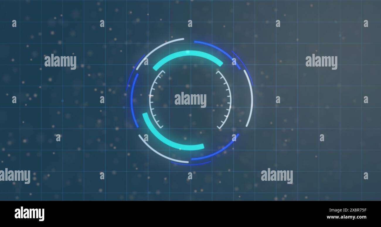 Image of data processing over scope scanning on dark background Stock ...