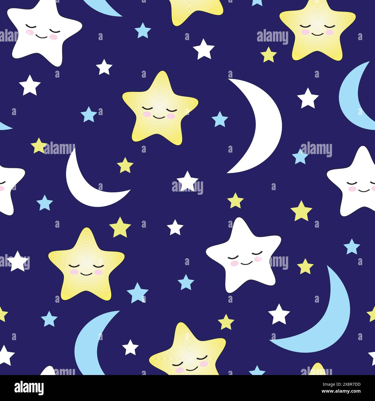 Stars and moons pattern Stock Vector Images - Alamy