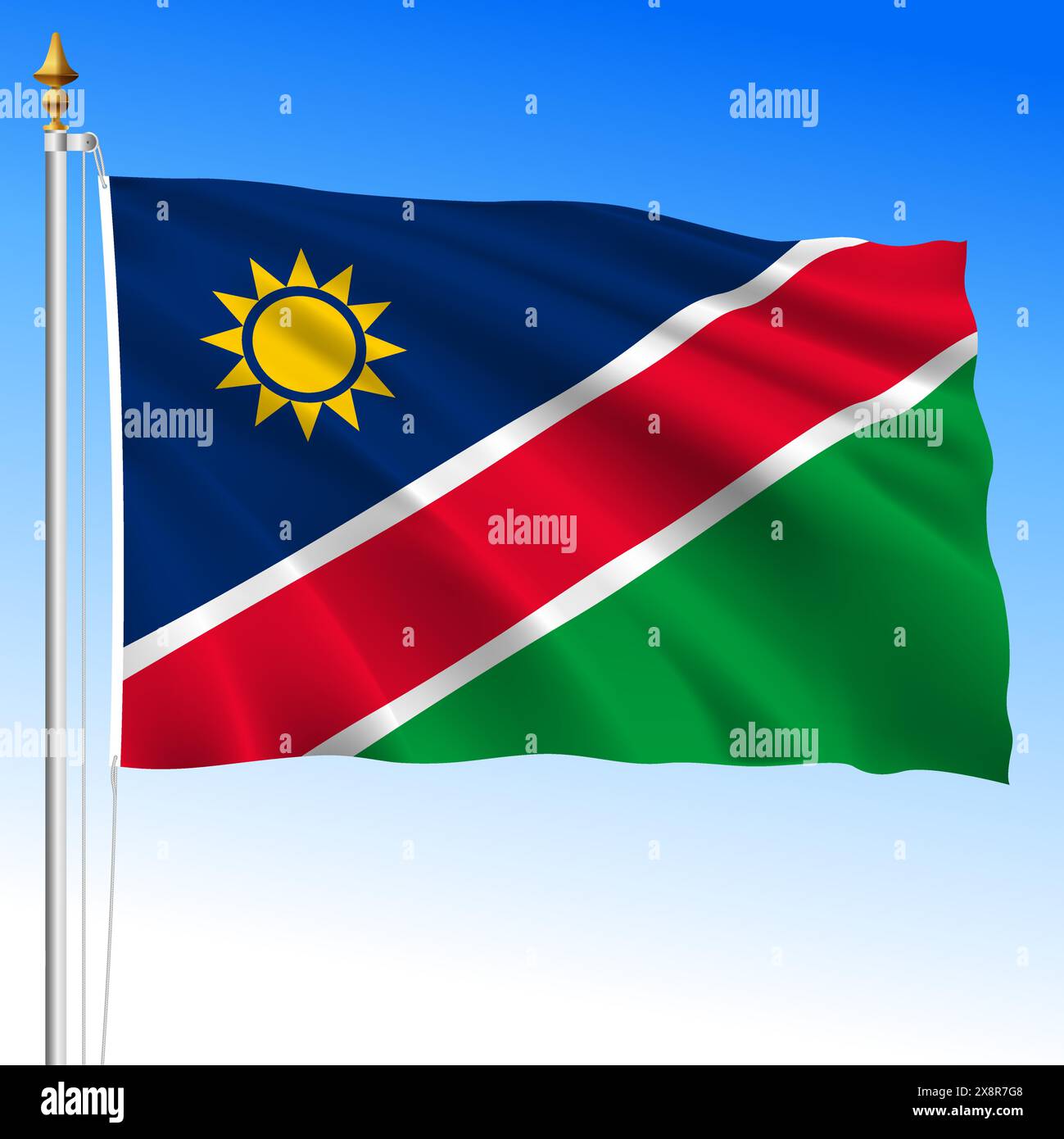 Namibia Official National Waving Flag African Country Vector