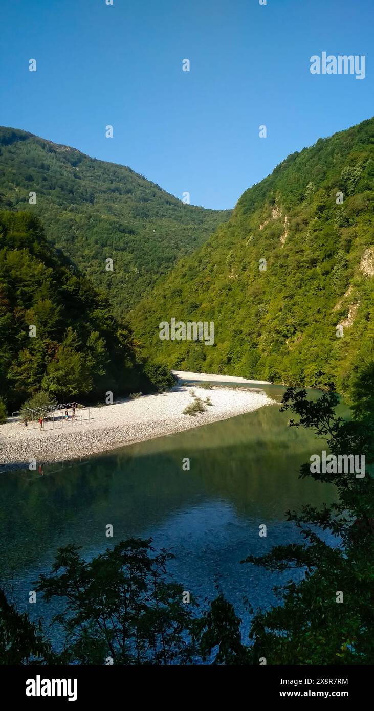 Breathtaking green mountains valley river hi-res stock photography and ...