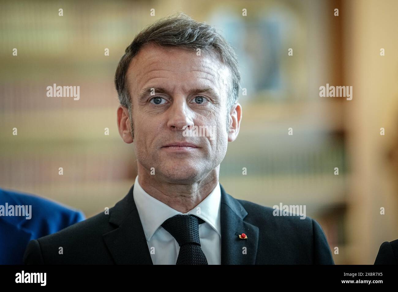 Berlin, Germany. 27th May, 2024. French President Emmanuel Macron takes ...