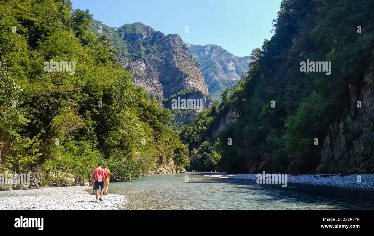 river valley walking people Stock Photo - Alamy