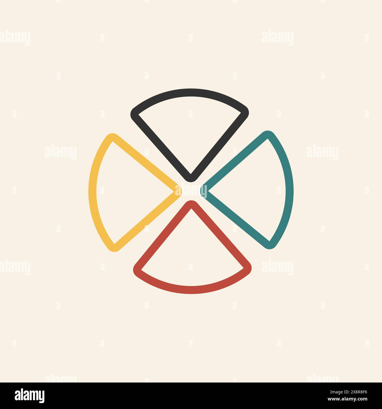 4 parts sections infographic pie. Business concept with 4 options ...