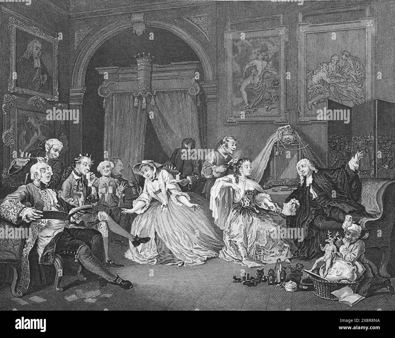 Black and White Illustration: "Toilette Scene". Engraving after William ...