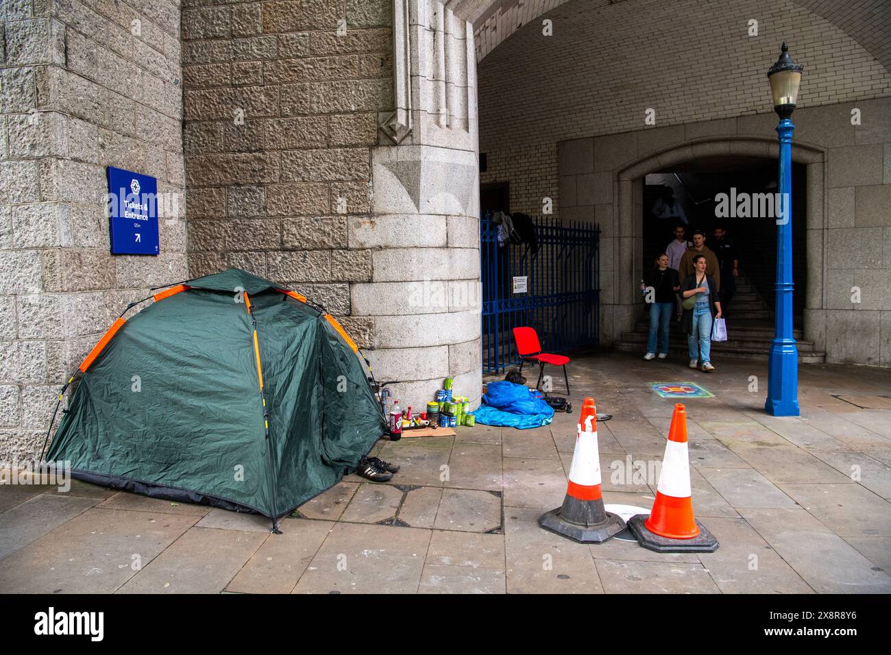 A tent, dog and possessions belonging to a homeless person under Tower ...