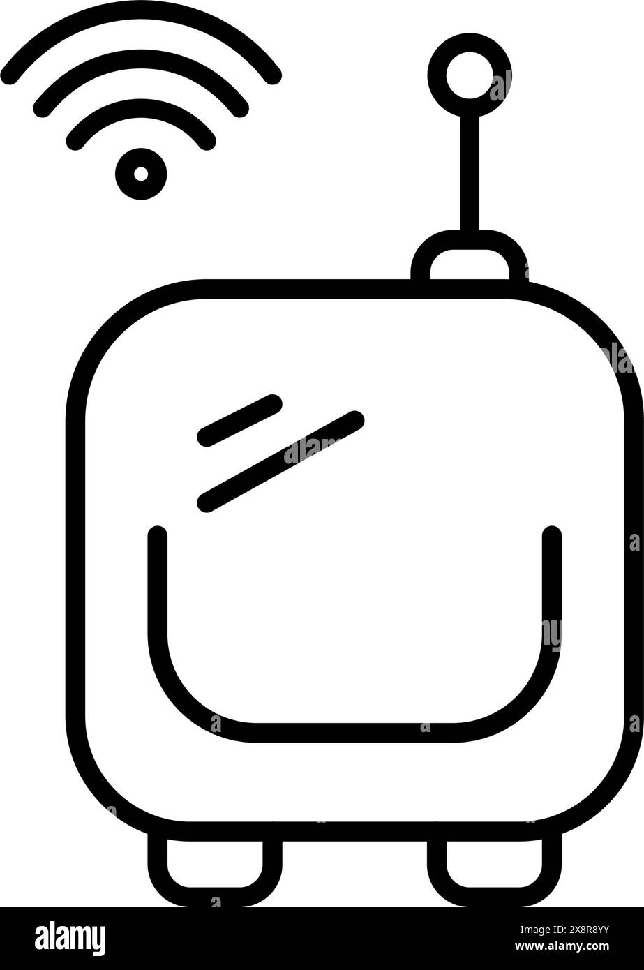 Self-driving vehicle with wi-fi symbol. Pixel perfect vector icon Stock ...