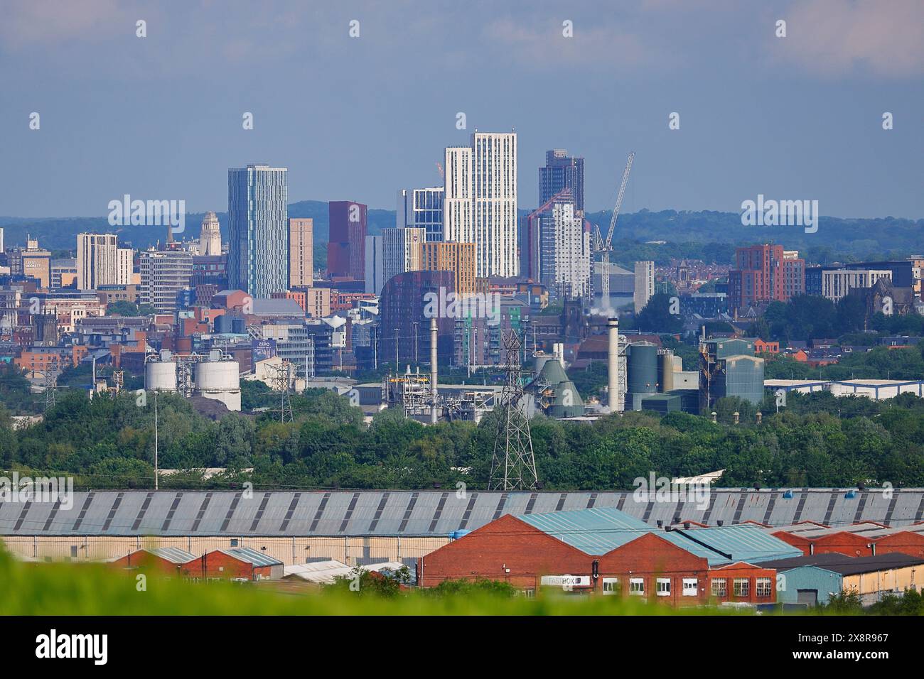 A view of the tall buildings of the Arena Quarter in Leeds City Centre ...