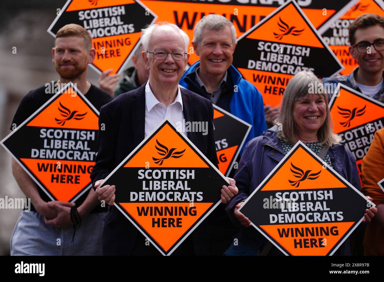 Willie Rennie (third left) and former Scottish Liberal Democrat leader ...