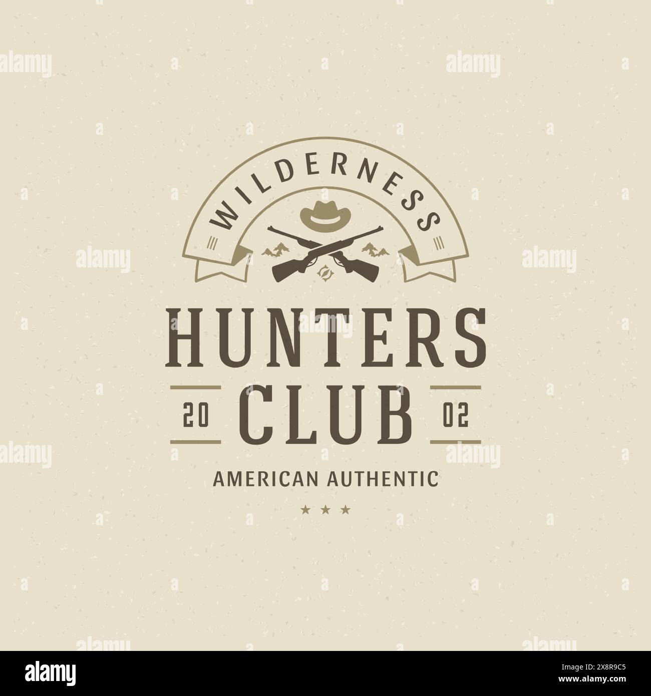 Hunters club logo emblem vector illustration. Outdoor adventure leisure ...