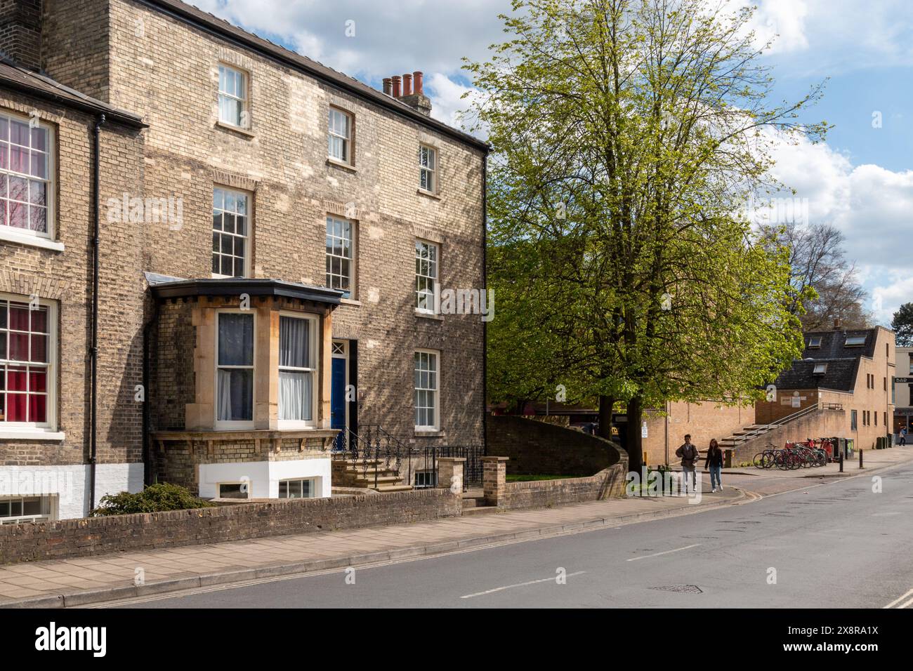 And old house with a bay window on Manor Street, Cambridge, England, UK ...