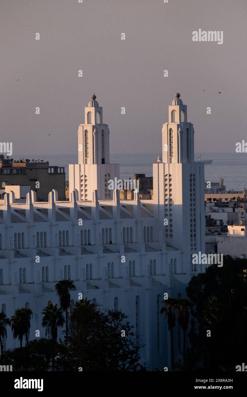 Close-up of the towers of the Sacre-Coeur Church in Casablanca, Grand ...