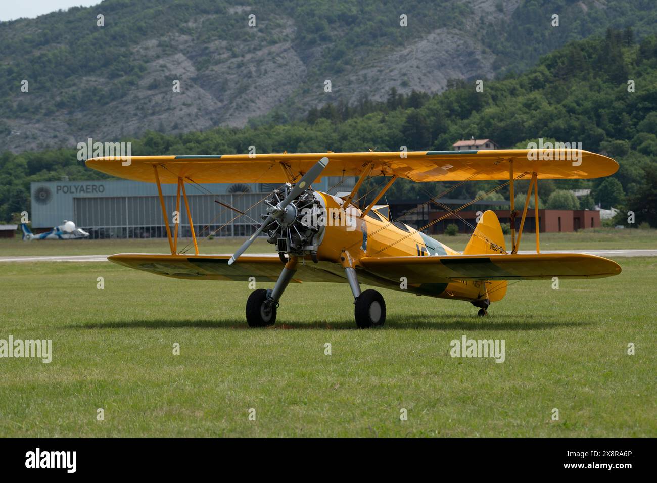 Gap Tallard Airshow, France, 26th May 2024. Yellow Plane at the show ...