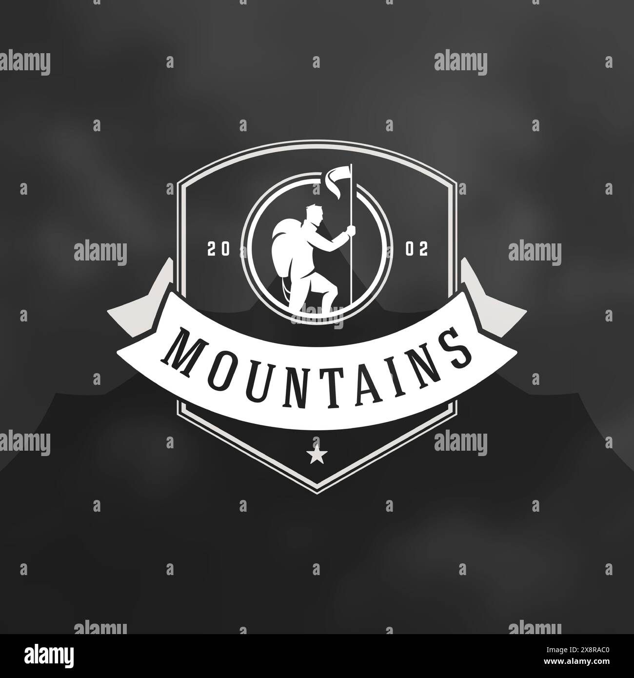 Climber logo emblem vector illustration. Outdoor adventure expedition ...
