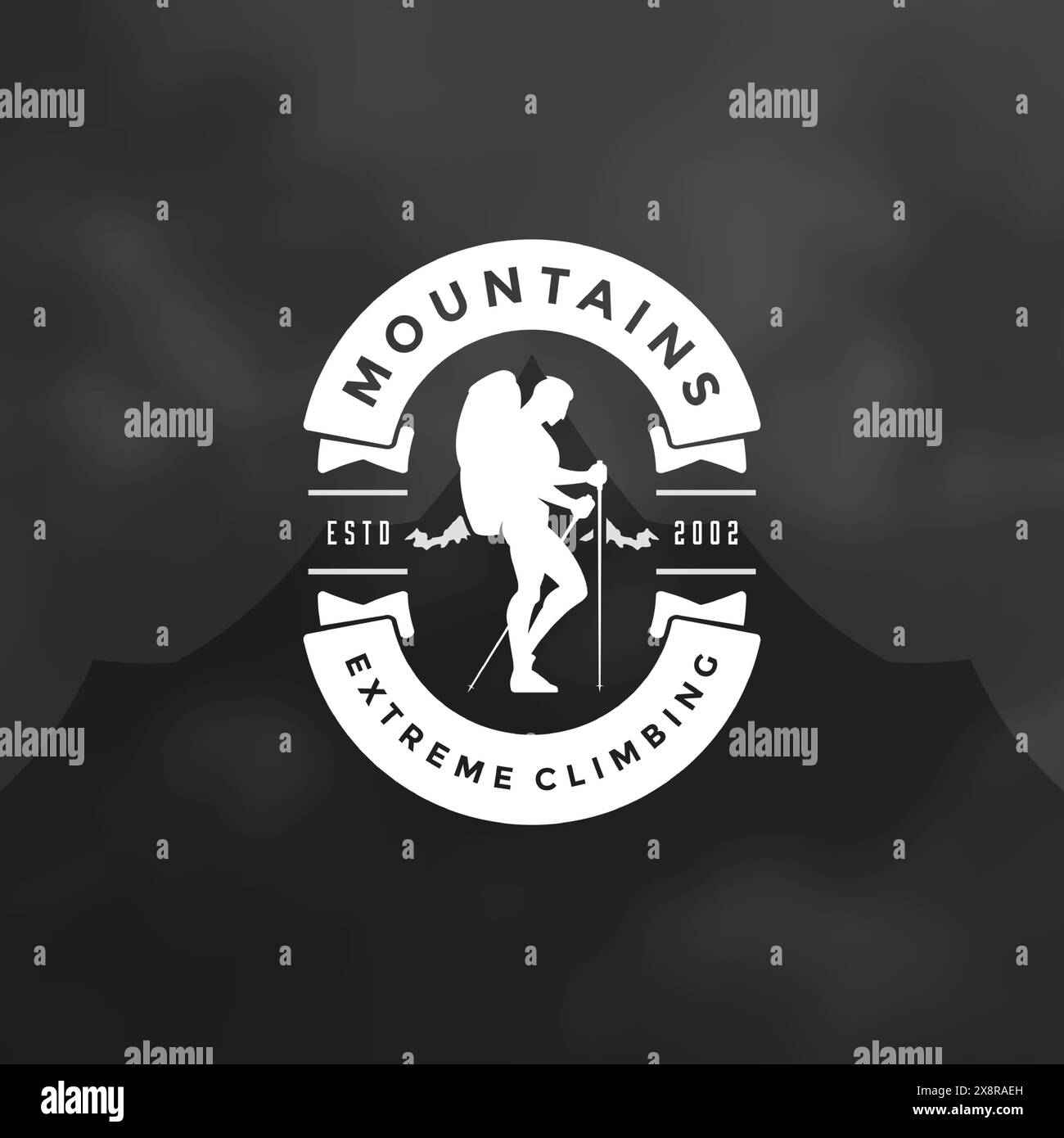 Climber logo emblem vector illustration. Outdoor adventure expedition ...