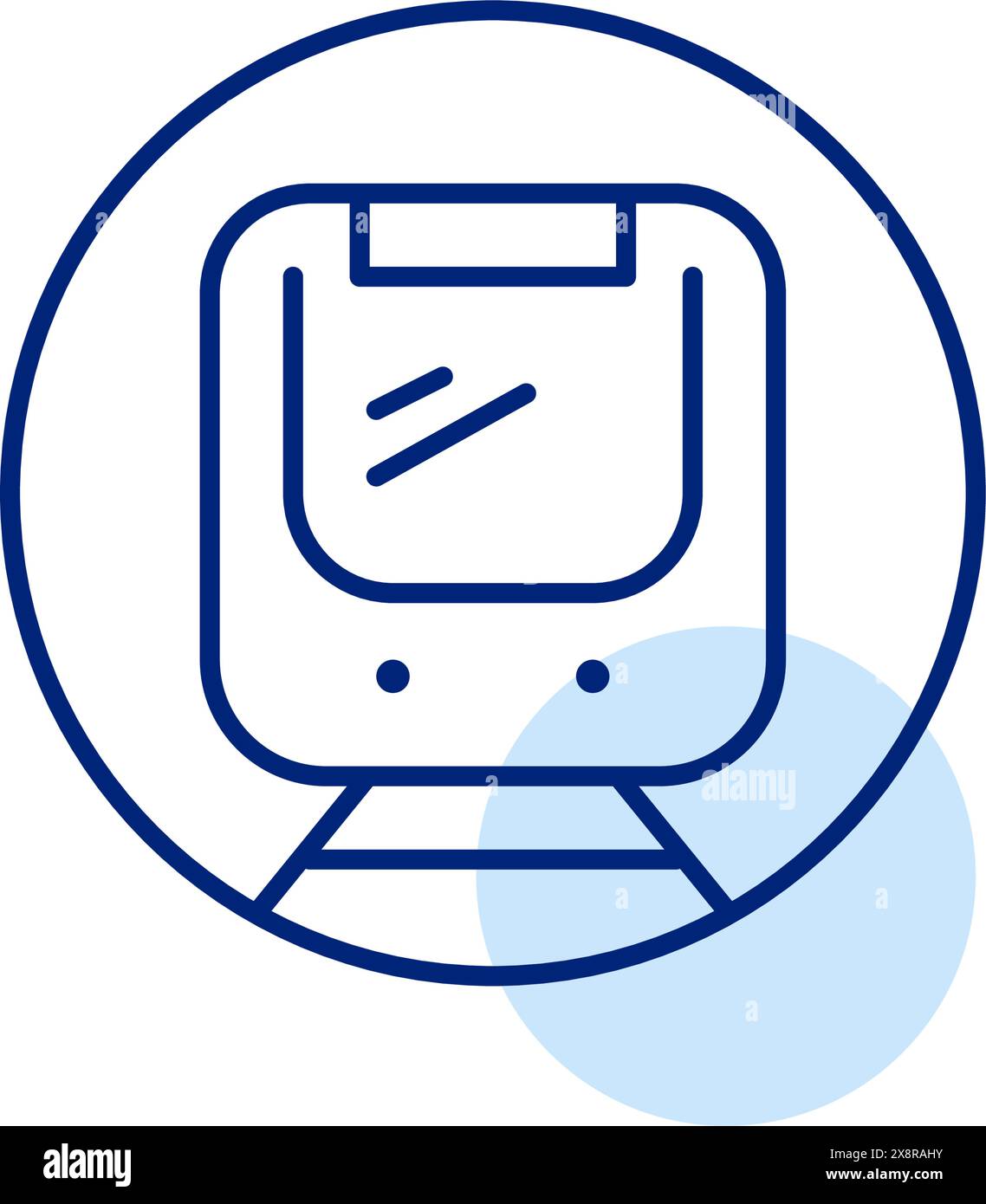 Modern subway train on rails in tunnel. Underground rapid transit ...