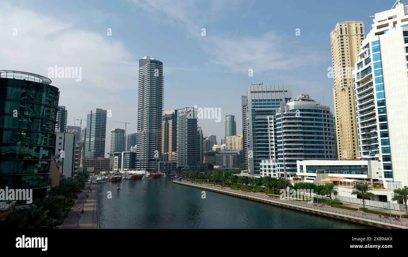 Panoramic view of high buildings with glass facade. Action. Real estate ...