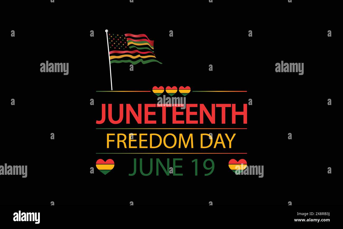 Juneteenth Celebration Flag Background Design for June 19th Stock ...