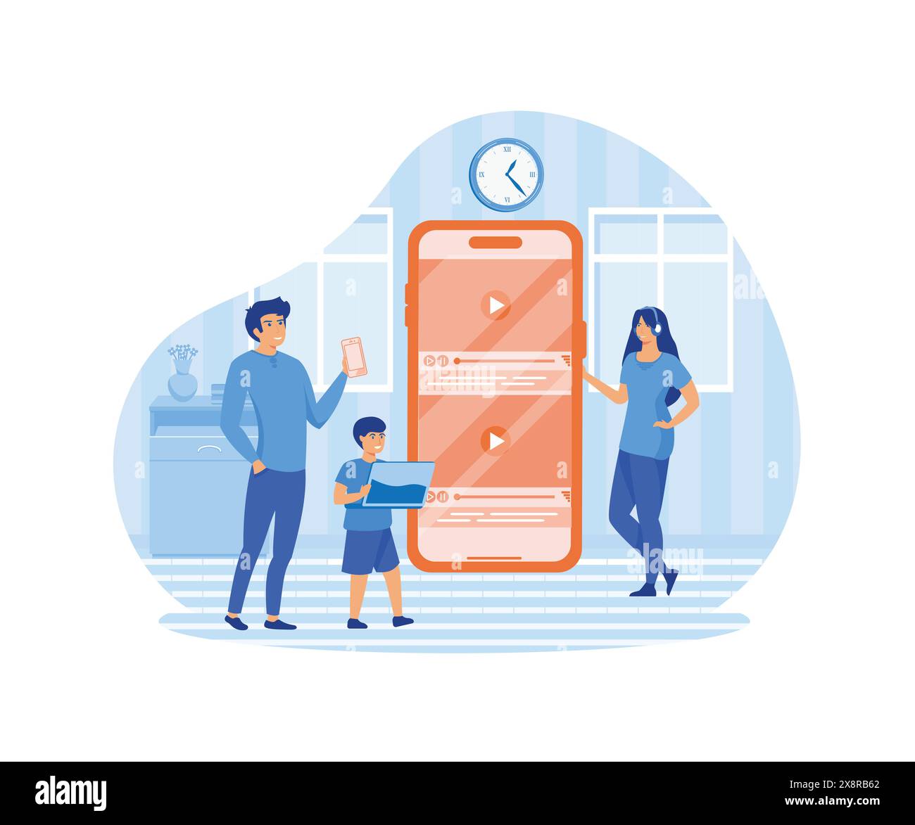 Digital overload abstract concept. Screen addiction, social media ...