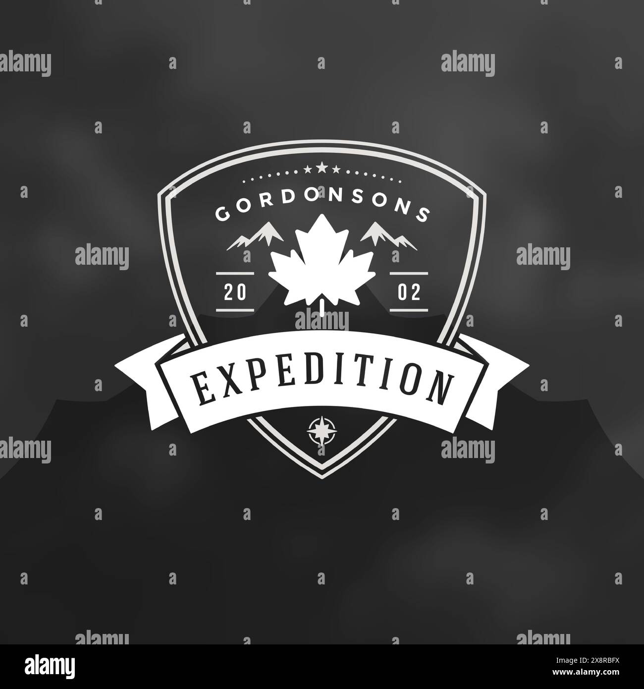 Maple leaf logo emblem vector illustration. Outdoor adventure leisure ...