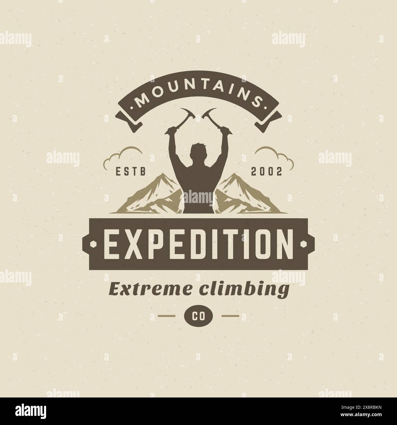 Climber logo emblem vector illustration. Outdoor adventure expedition ...