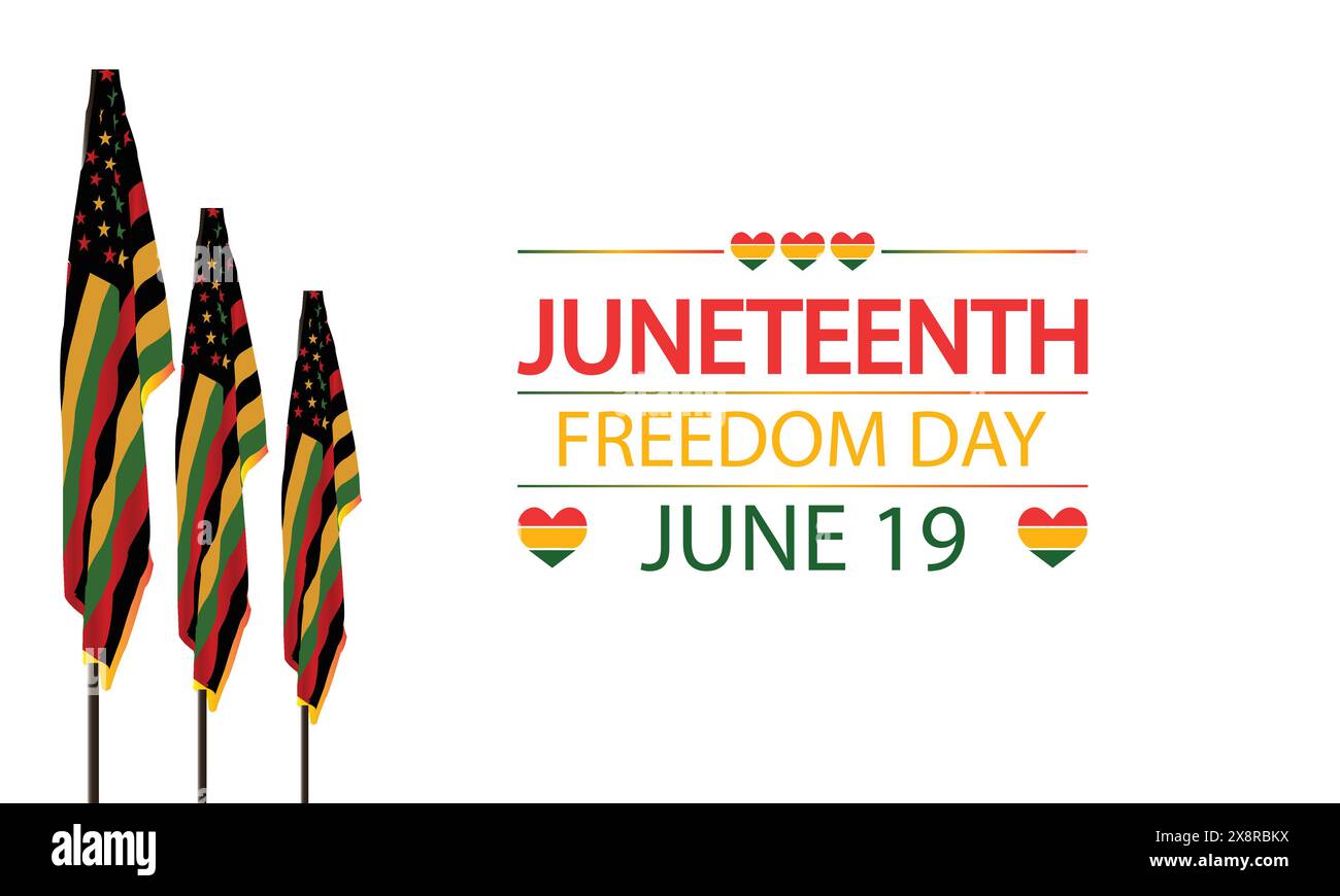 Juneteenth Celebration Flag Background Design for June 19th Stock ...