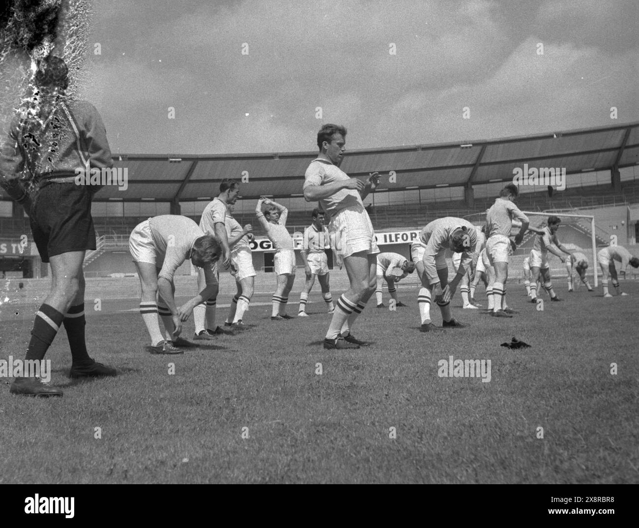 The Soviet national team trains at Nya Ullevi in Gothenburg, Sweden, on ...