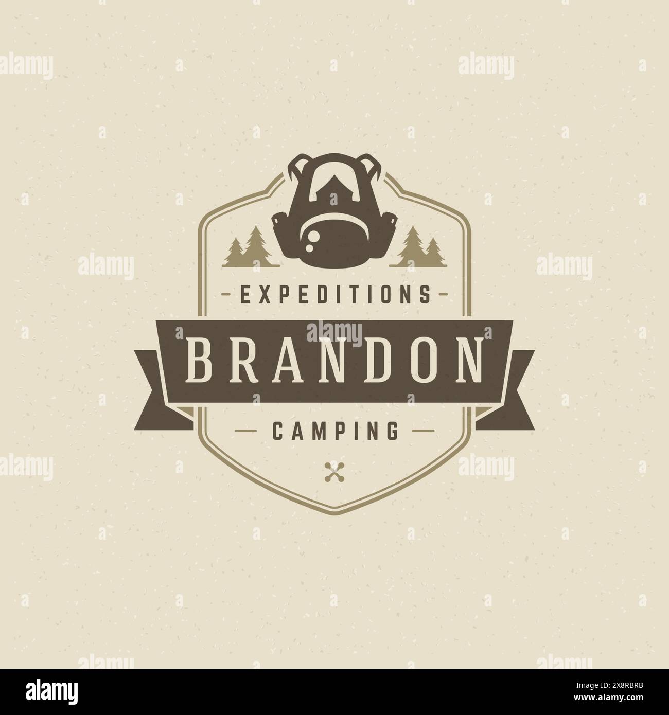 Camping logo emblem vector illustration. Outdoor adventure expedition ...