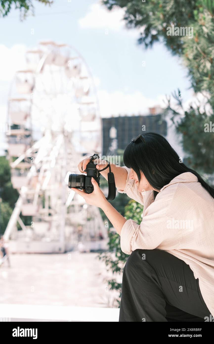 Tirana, Albania - 25 May 2024: photographer shooting at Skanderbeg ...