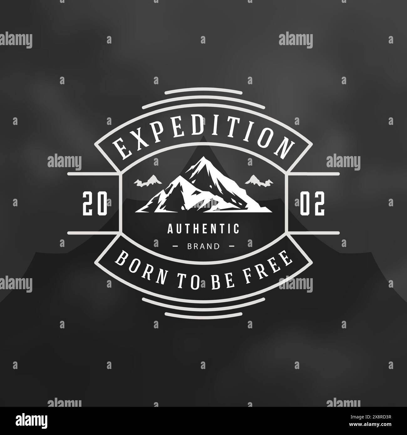 Mountain logo design template vector illustration. Retro typography ...
