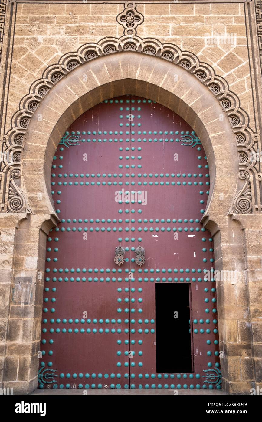 Photograph of the main door of Mahkama of Pacha in the Habous district ...