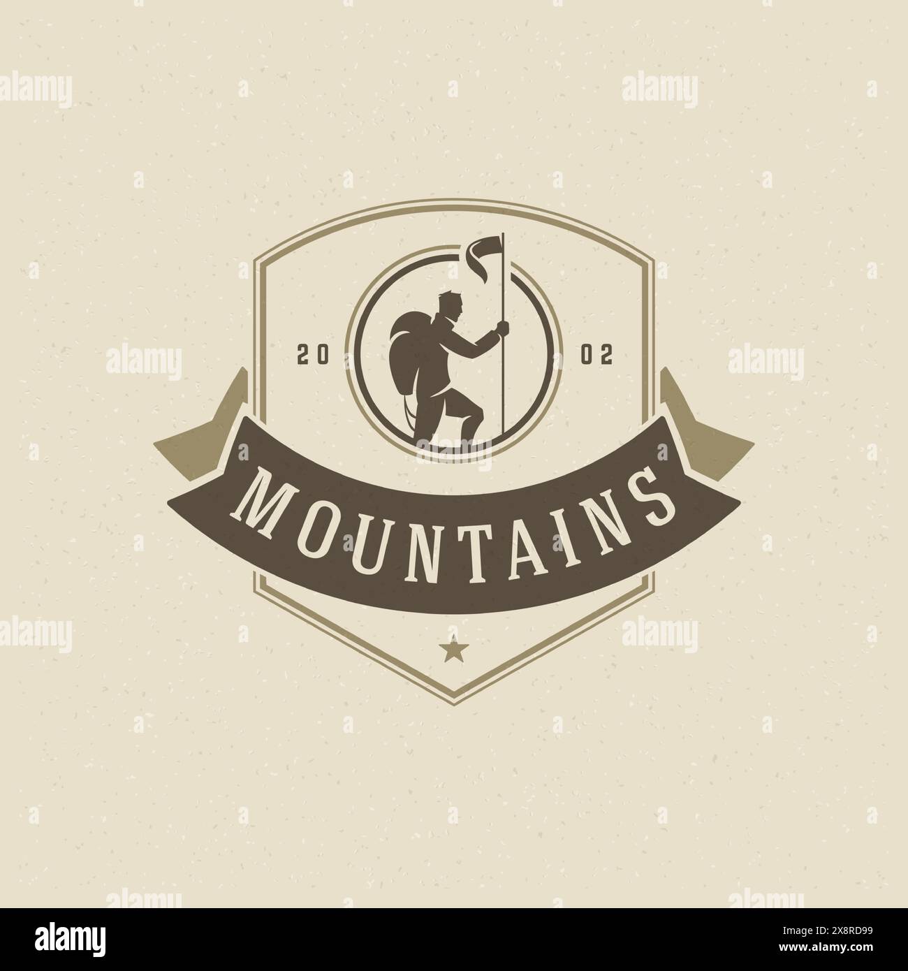 Climber logo emblem vector illustration. Outdoor adventure expedition ...