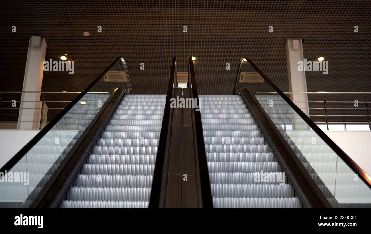 Empty escalator from metro hi-res stock photography and images - Alamy
